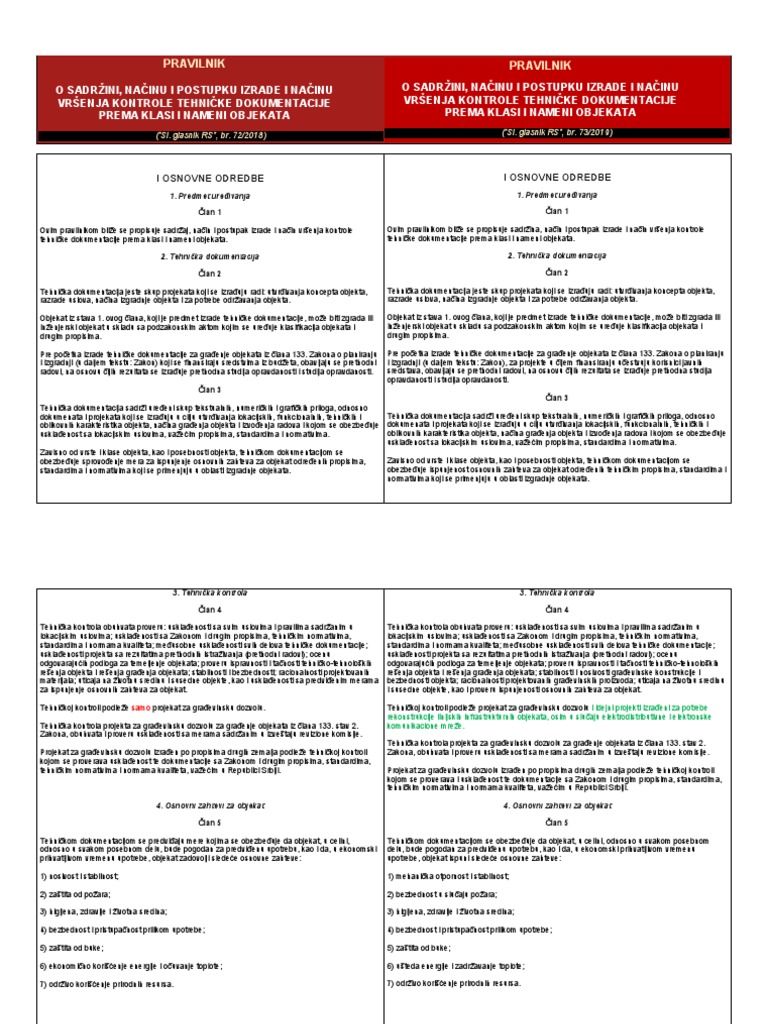 uporedni Pregled Starog I Novog Pravilnika | PDF