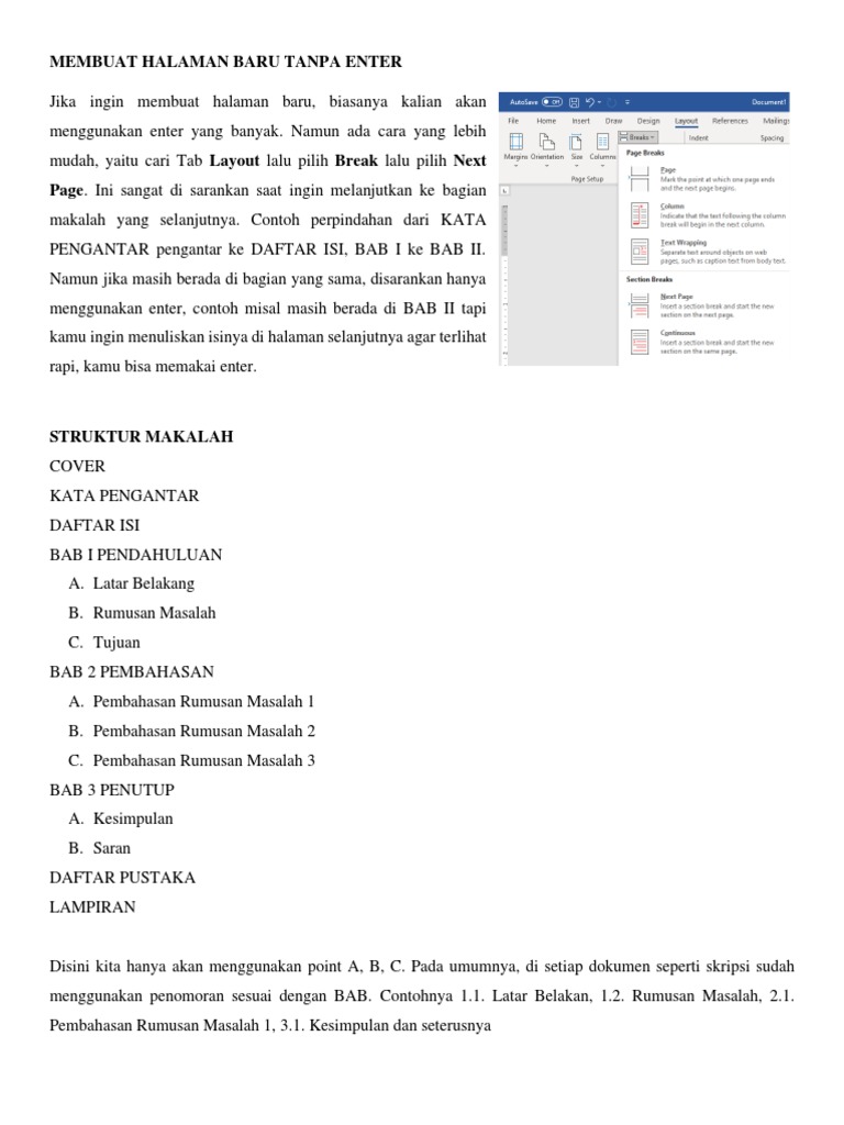 Bagian Makalah Dan Contoh Daftar Isi | PDF