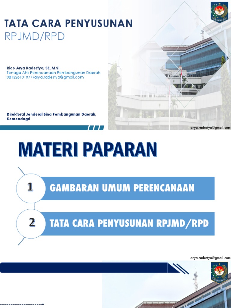 Tata Cara Penyusunan RPJMD Dan RPD | PDF