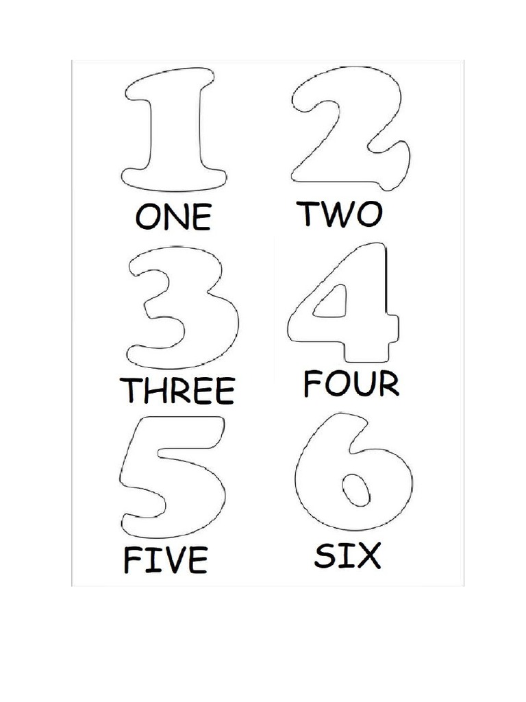 Printable Numbers 1-6 | PDF