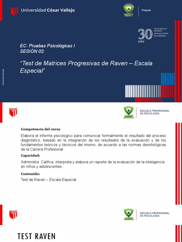 "Test de Matrices Progresivas de Raven - Escala Especial": EC: Pruebas ...