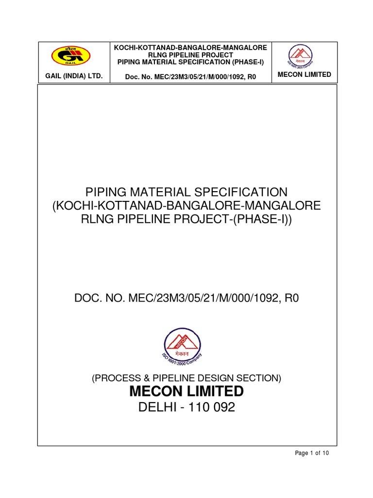 PMS KKBMPL | PDF | Pipe (Fluid Conveyance) | Screw