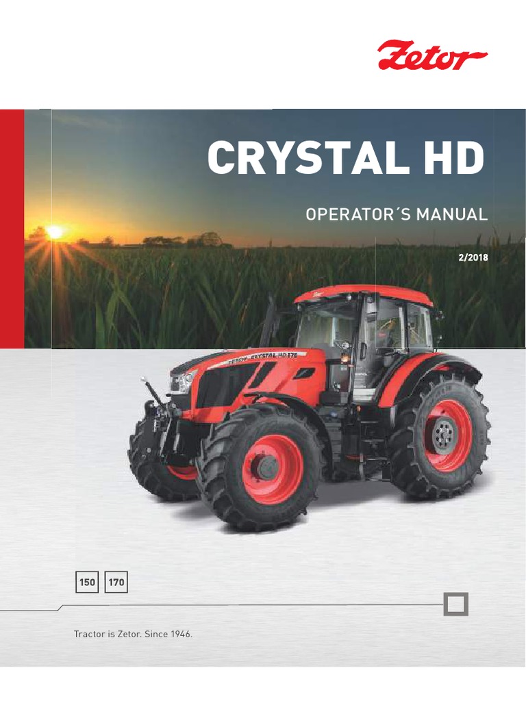 Zetor Crystal 150 170 Tractor Operator Manual PDF | PDF | Automatic ...