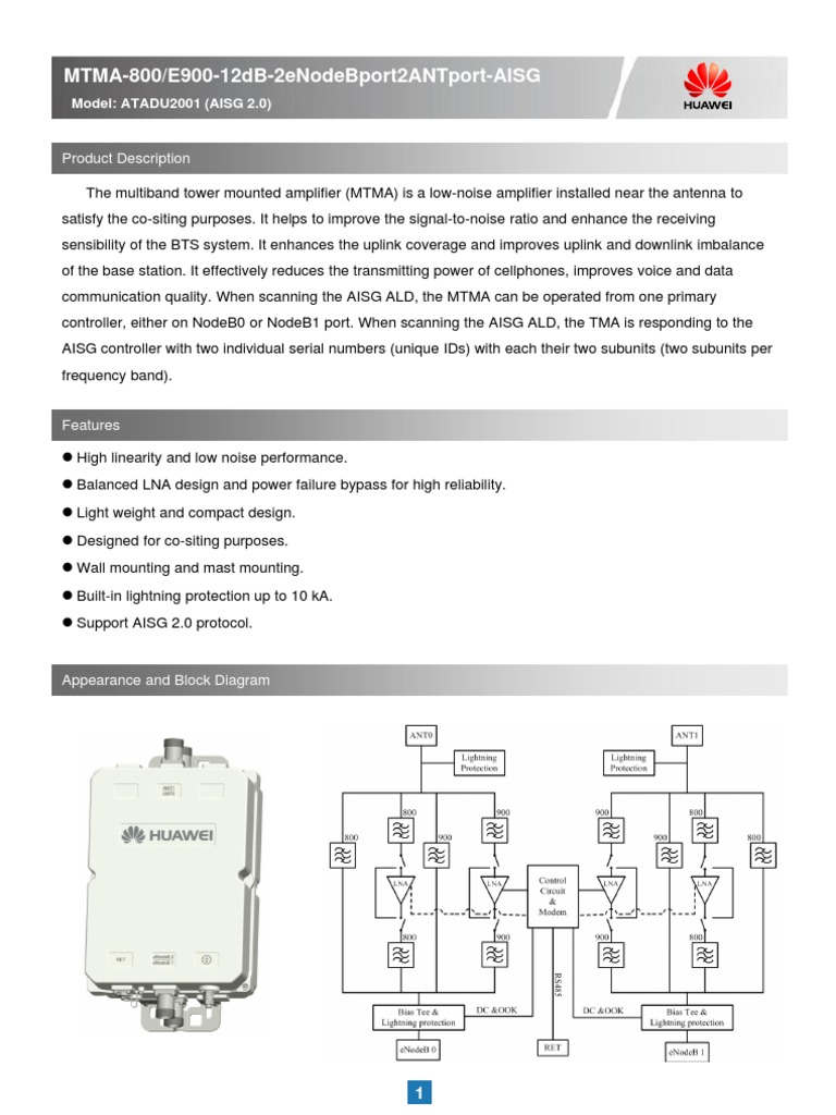 An Overview of a Multiband Tower Mounted Amplifier with Dual eNodeB and Antenna Ports Supporting ...