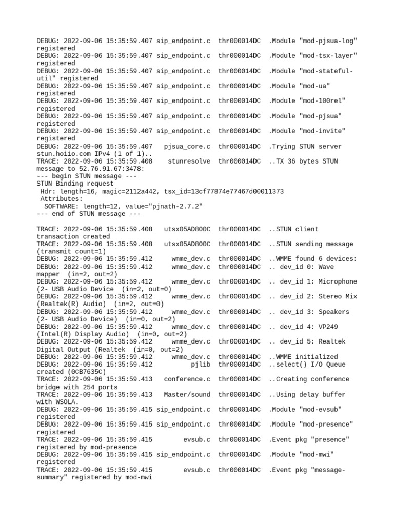 Biz Phone Win 32 Sip Log | PDF | Session Initiation Protocol | Communications Protocols