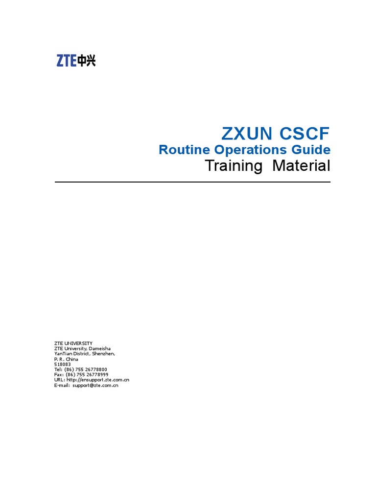 IMS-ZXUN CSCF-A-EN-Maintenance & Troubleshooting-System Maintenance-Routine Operations Guide-1 ...