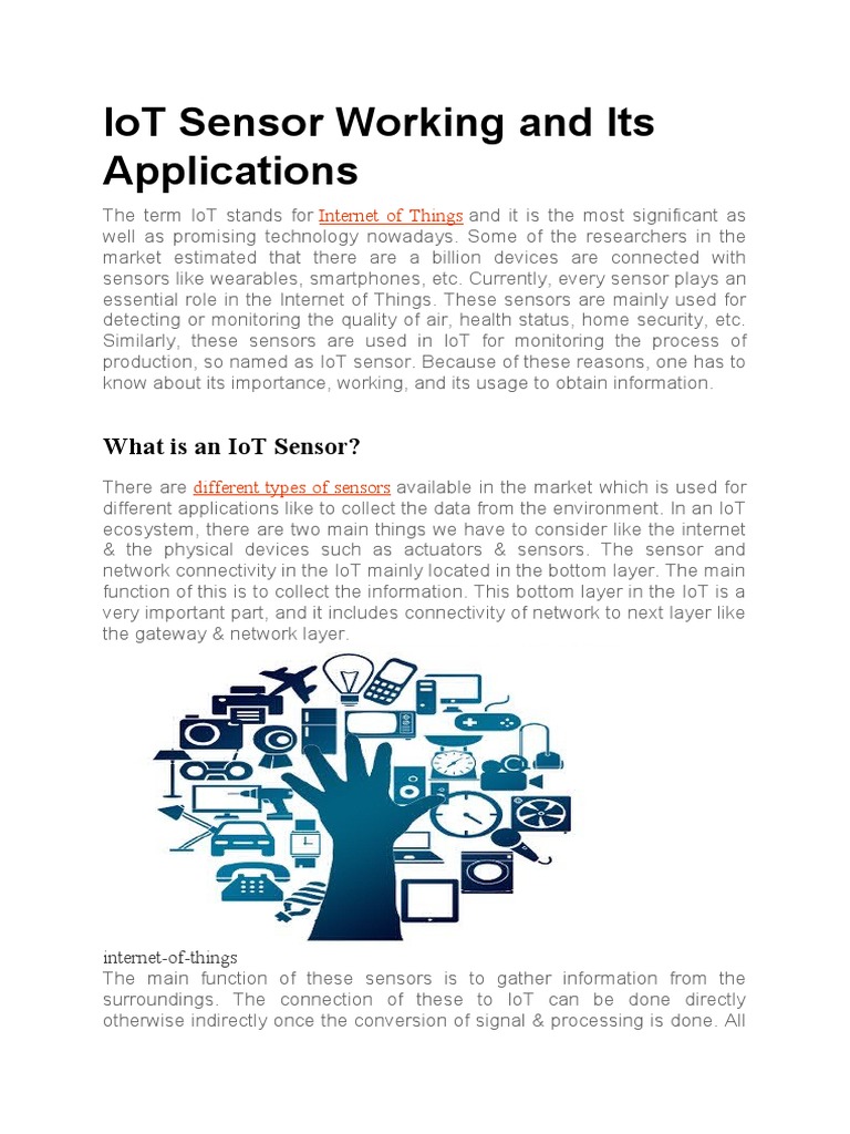 Sensor and Applications | PDF | Internet Of Things | Accelerometer