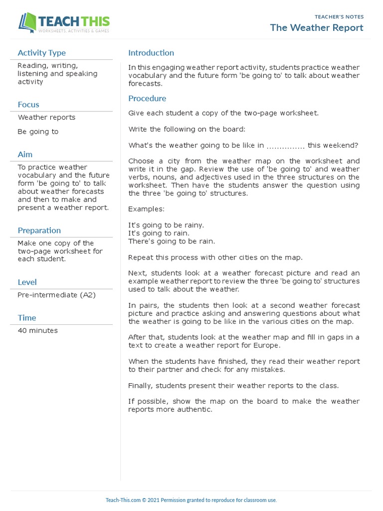 the-weather-report | PDF | Weather Forecasting | Weather