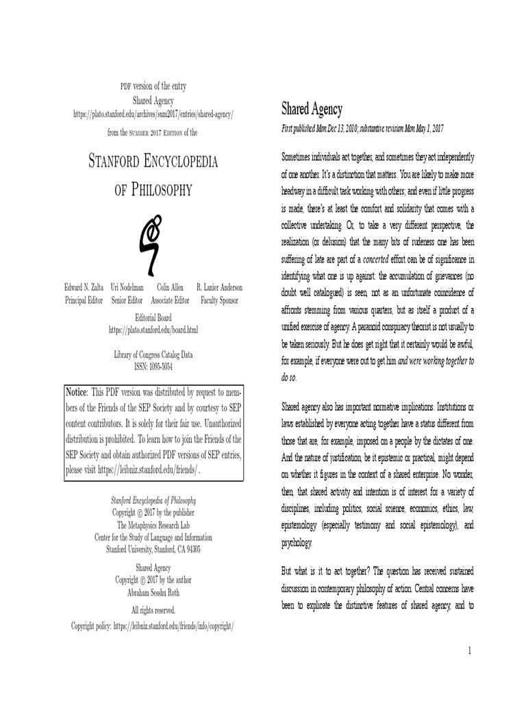 Shared-Agency A4 | Download Free PDF | Intention | Reason