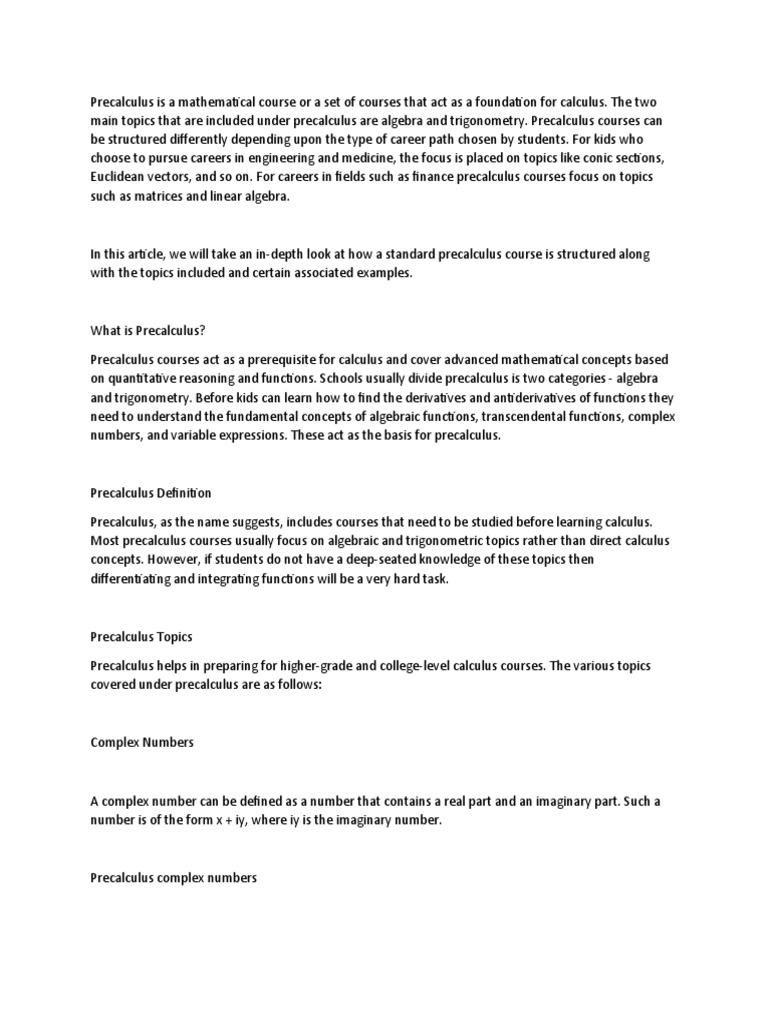 Pre Calculus 11 Pdf Precalculus Function Mathematics