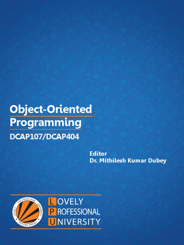 Dcap107 Dcap404 Object Oriented Programming | PDF | Class (Computer Programming) | Object ...