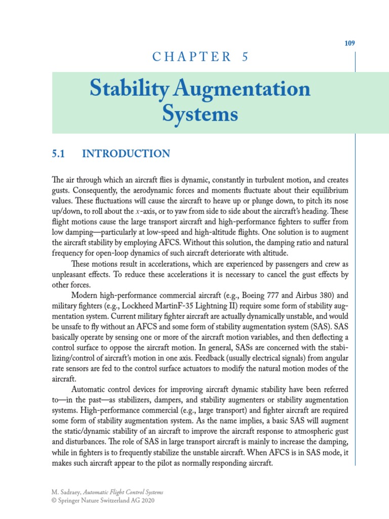 Stability Augmentation Systems: M. Sadraey, Automatic Flight Control ...