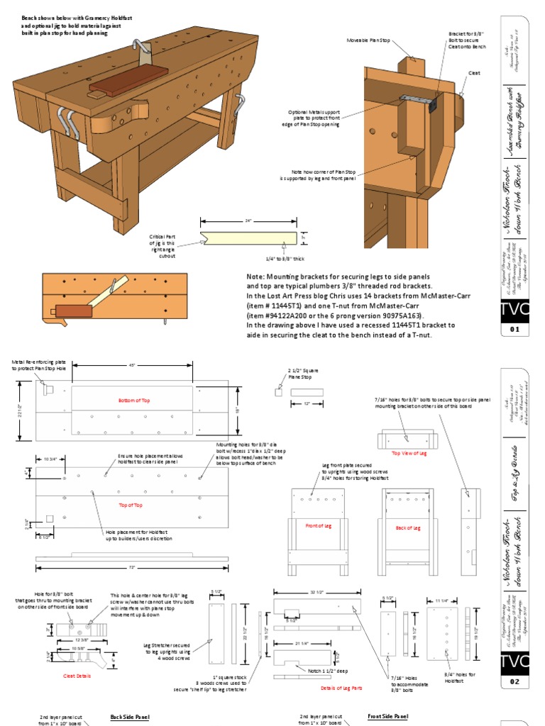 Nicholson Knockdown Workbench Plans | PDF | Screw | Manufactured Goods