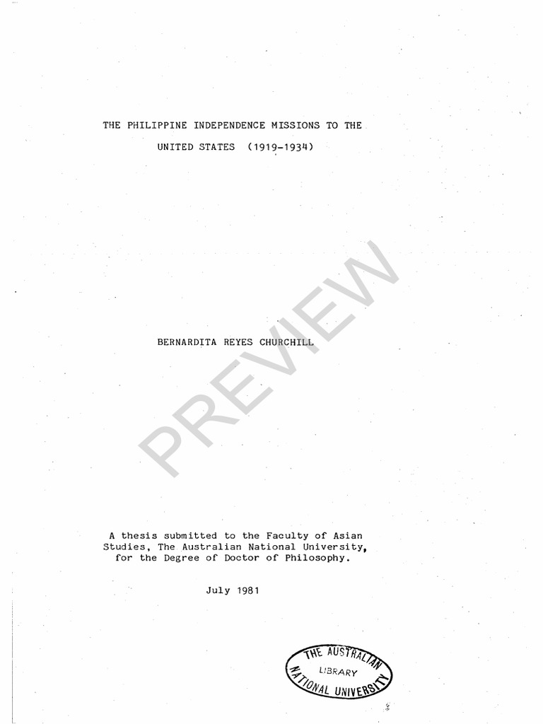 Philippine Independence Mission 1919-1934 | PDF | Philippines | Nationalism