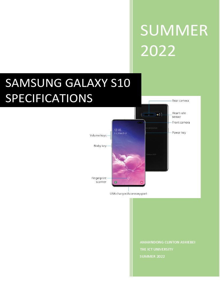Samsung Galaxy S10 Specifications Overview | PDF | Consumer Electronics ...