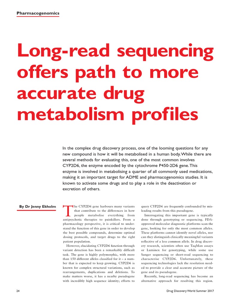 Long-Read Sequencing Offers Path To More Accurate Drug Metabolism ...