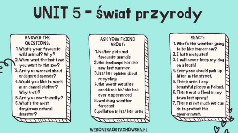E8 - Unit 5 Swiat Przyrody | PDF