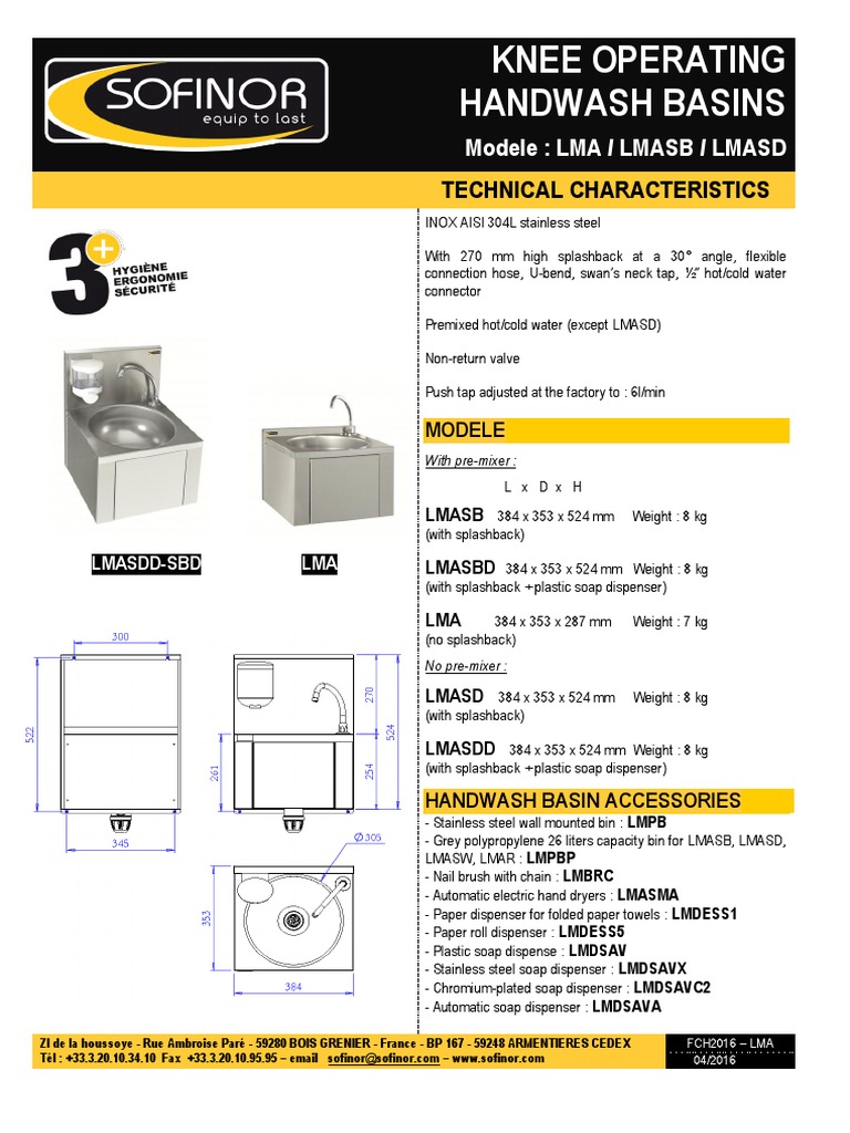 Knee Operated Hand Wash Sink - Lmasb | PDF | Domestic Implements ...