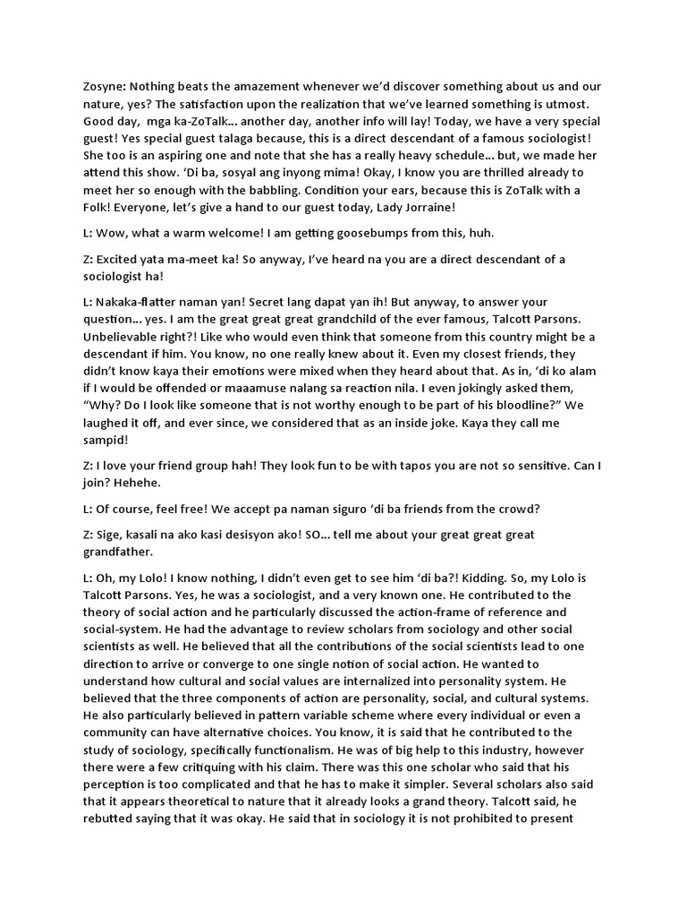 Insights into the Life and Work of Renowned Sociologist Talcott Parsons ...