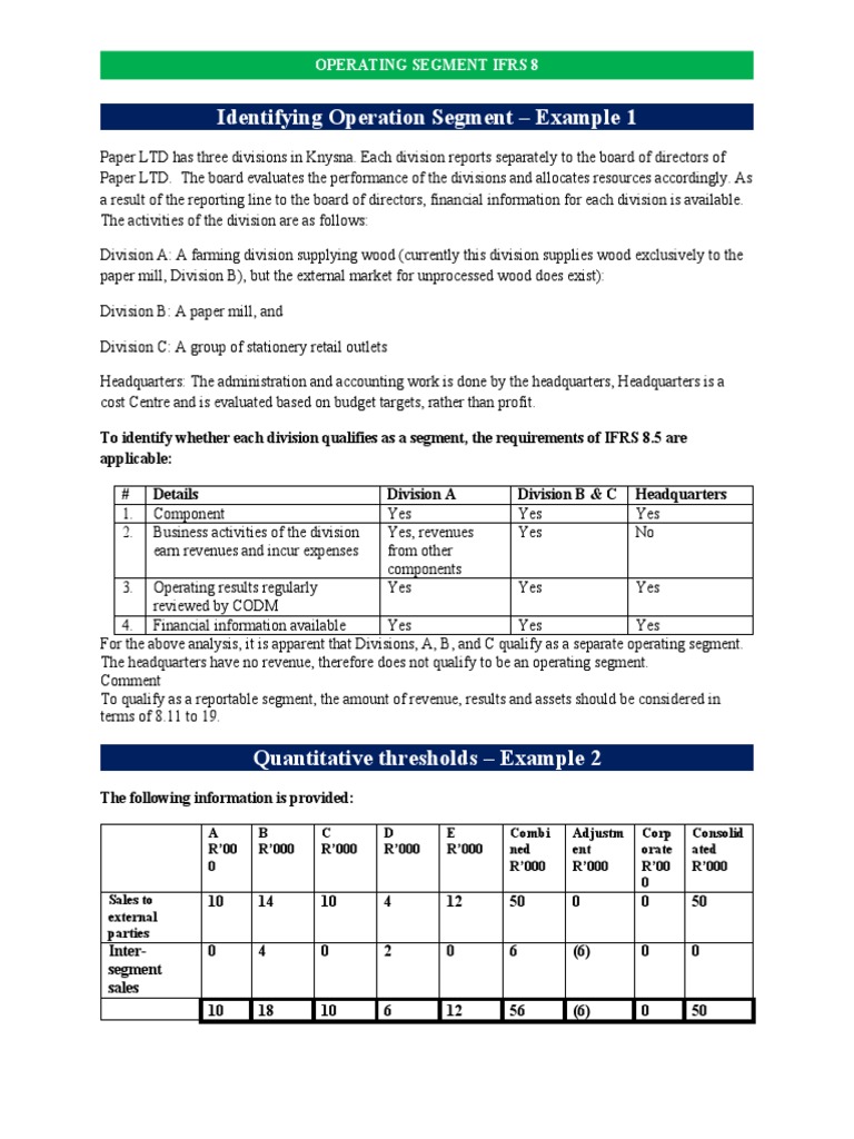 Segment Reporting Pdf Depreciation Expense