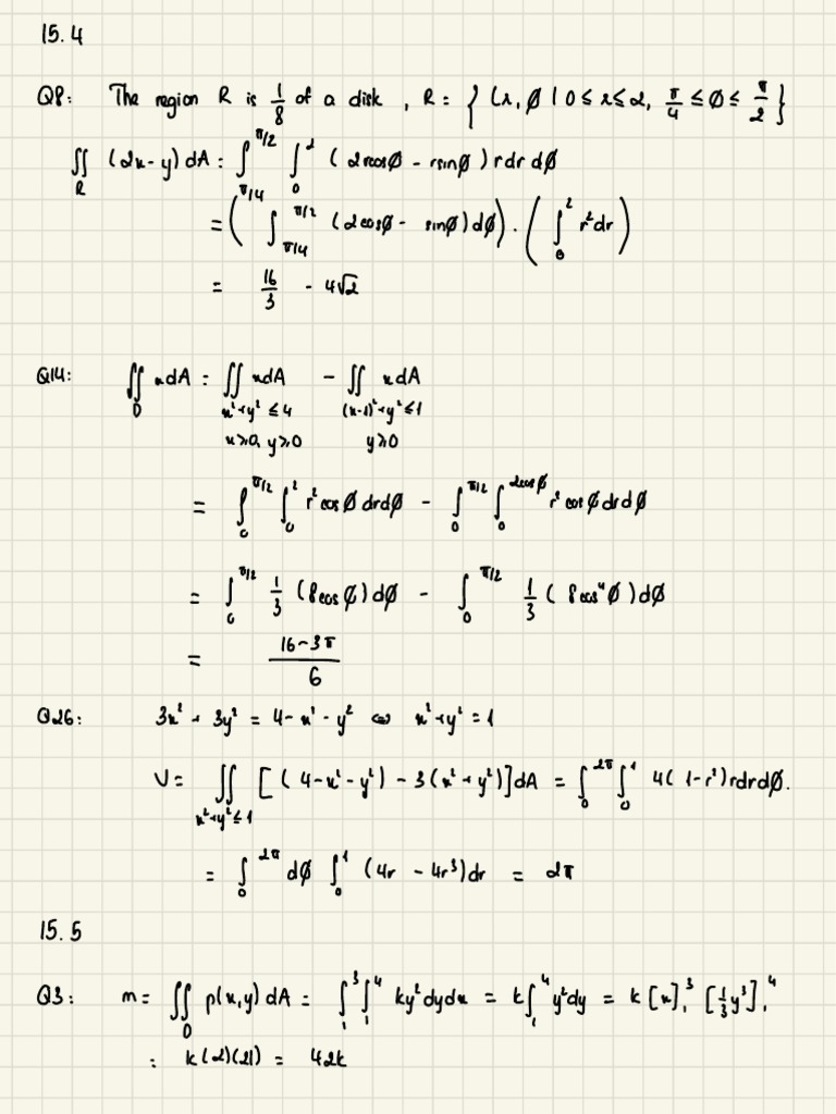 Calculus Problem: Disk Region Integration | PDF