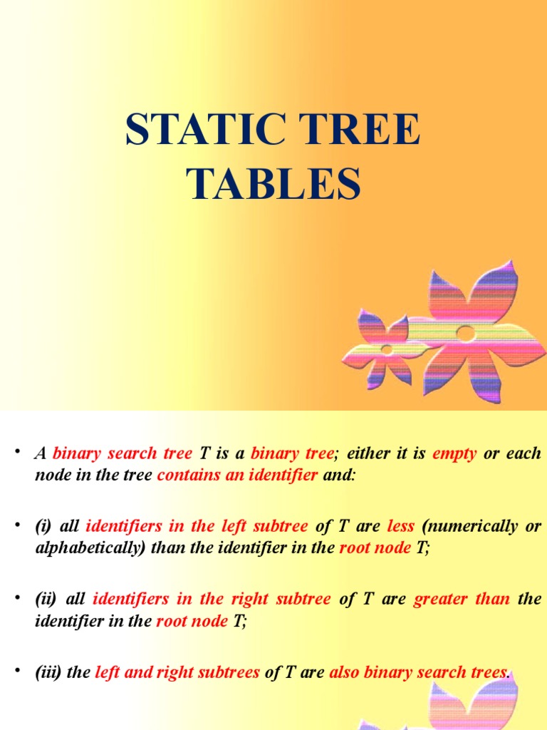 Static Tree Tables Pdf Algorithms And Data Structures Theoretical 5002