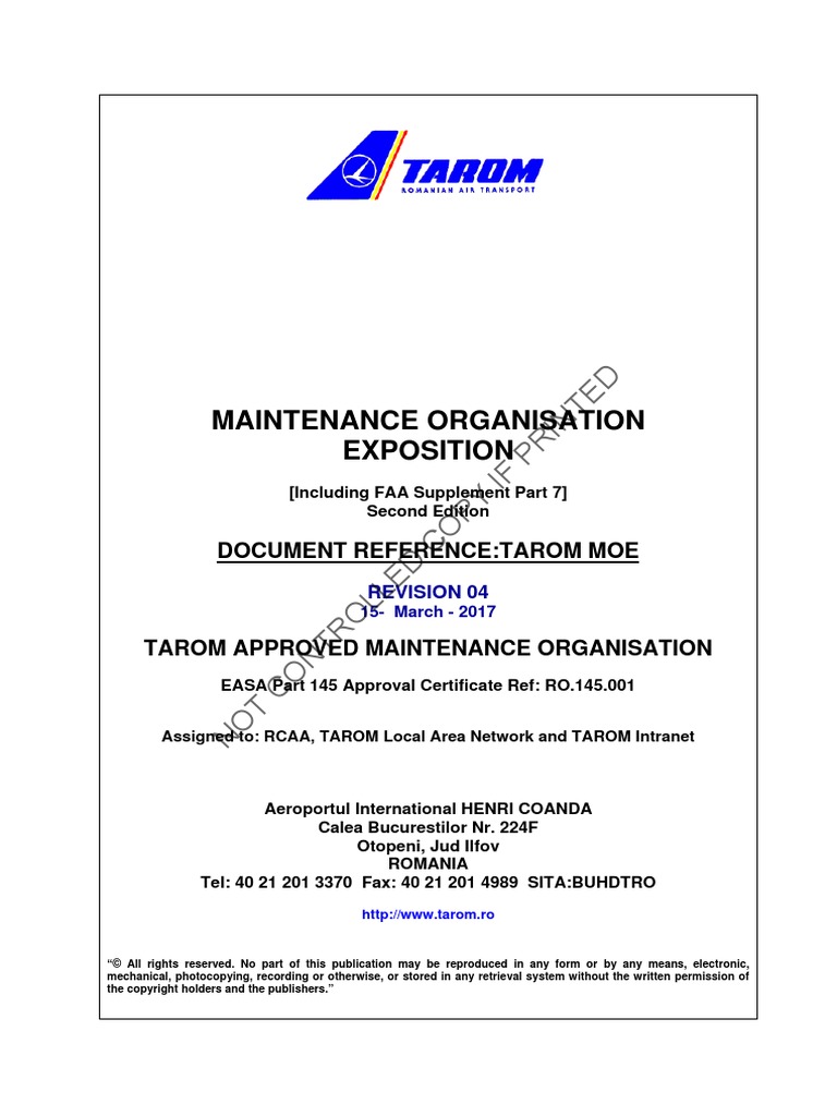 IF Printed: Maintenance Organisation Exposition | PDF | Aviation ...