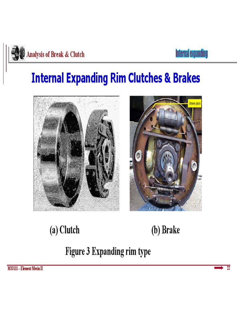 Internal Expanding Rim Clutches & Brakes: (A) Clutch (B) Brake | PDF ...