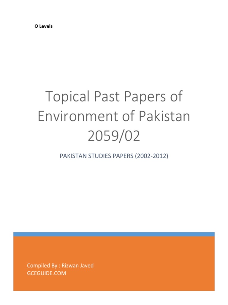 Topical Past Papers of Environment of Pa | PDF | Rain | Precipitation