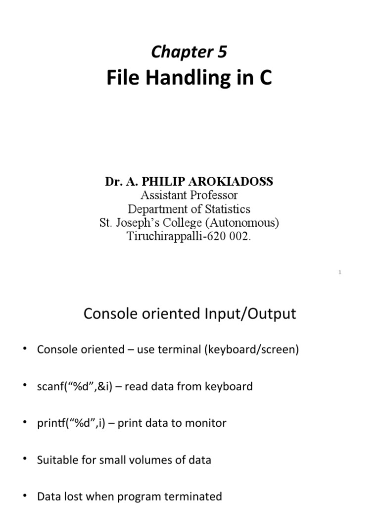 C Programming Chapter 5 File Handling C Pdf Computer File Pointer Computer Programming