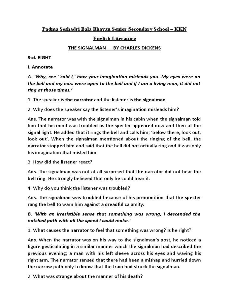 The Signalman's Premonition: A Warning of Impending Doom | PDF