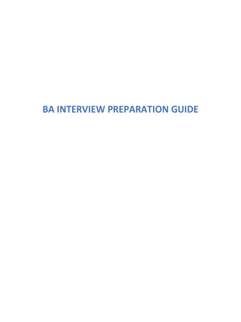 Ba Interview Preparation Guide | PDF | Use Case | Software Development ...