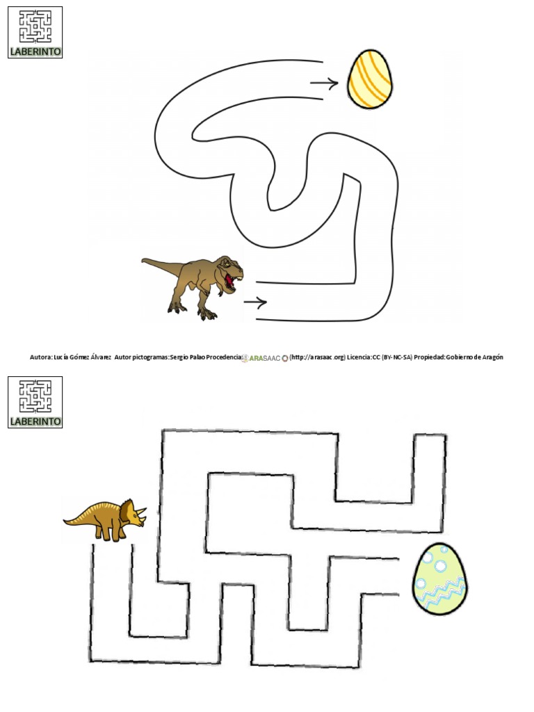 Laberintos de Dinosaurios para Niños | PDF