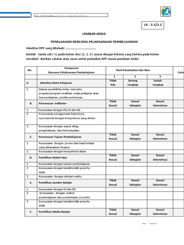 Telaah RPP Dan Autentik | PDF