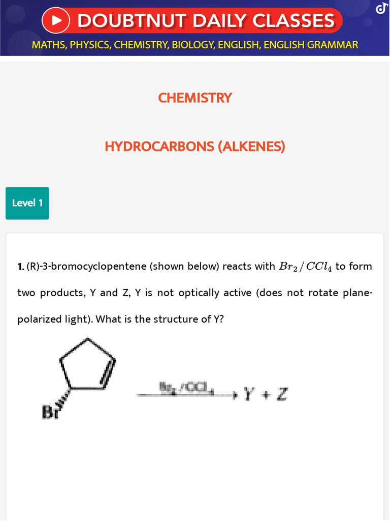 Books Doubtnut Question Bank | PDF | Alkene | Chemical Reactions