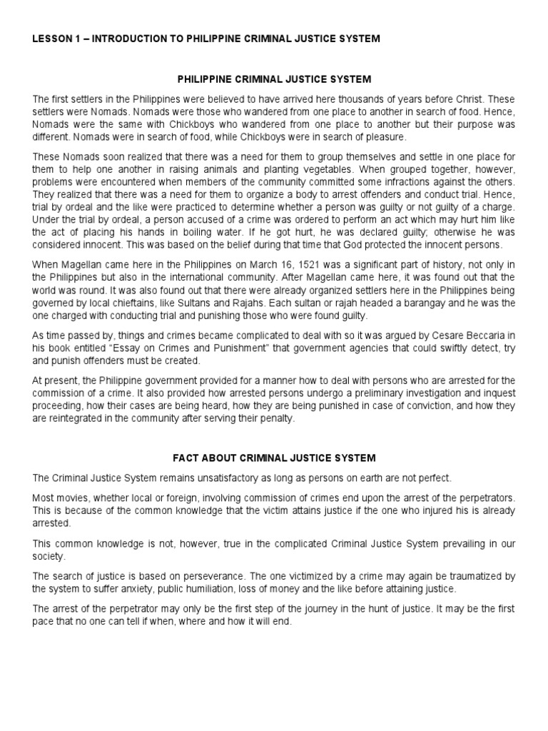 Lesson 1 Pcjs | PDF | Crimes | Crime & Violence