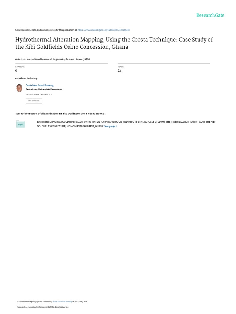 Hydrothermal Alteratioapping Usingthe Crosta Technique Case Studyofthe ...