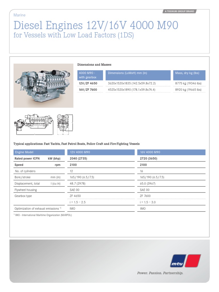 Mtu 12V 16V4000M90 1DS | PDF | Pump | Engines