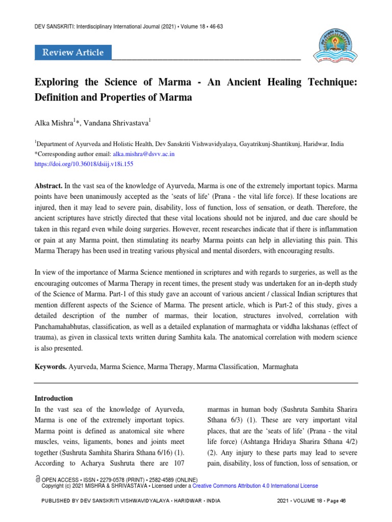 Exploring The Science of Marma - An Ancient Healin | PDF | Elbow ... Exploring The Science of Marma - An Ancient Healin | PDF | Elbow ...
