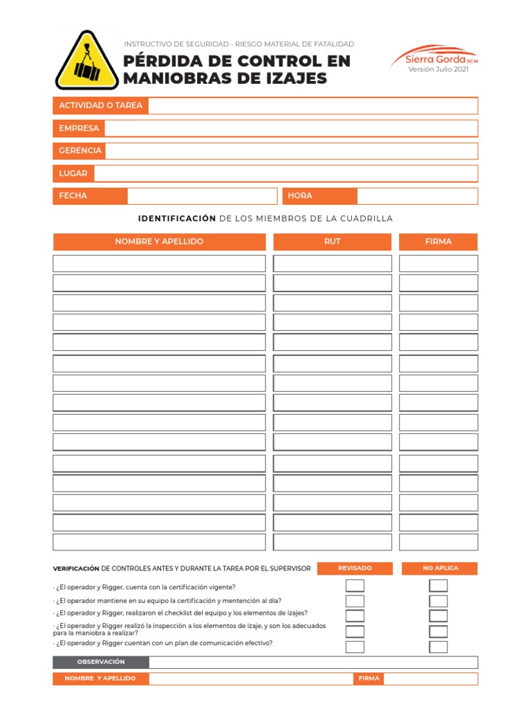 Pérdida de Control en Maniobras de Izajes (40435) | PDF