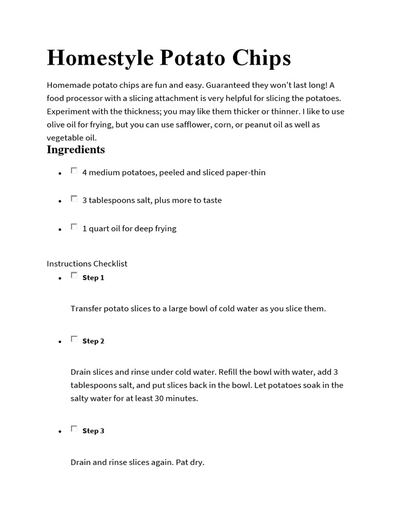 Homestyle Potato Ships | PDF | Wellness