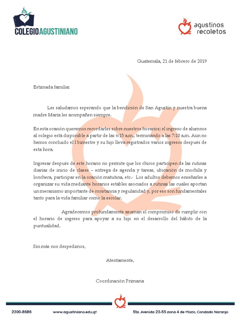 Carta Compromiso Llegadas Tarde | PDF | Ciencias sociales