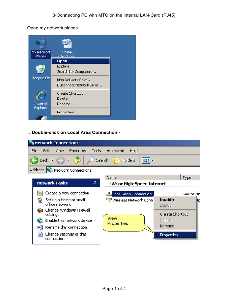 3-Connection PC With MTC On The Internal LAN-Card - RJ45 | PDF | Teaching Methods & Materials