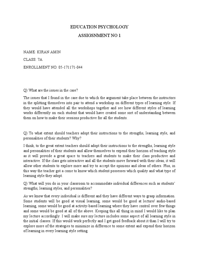 Case Study | PDF | Learning Styles | Learning