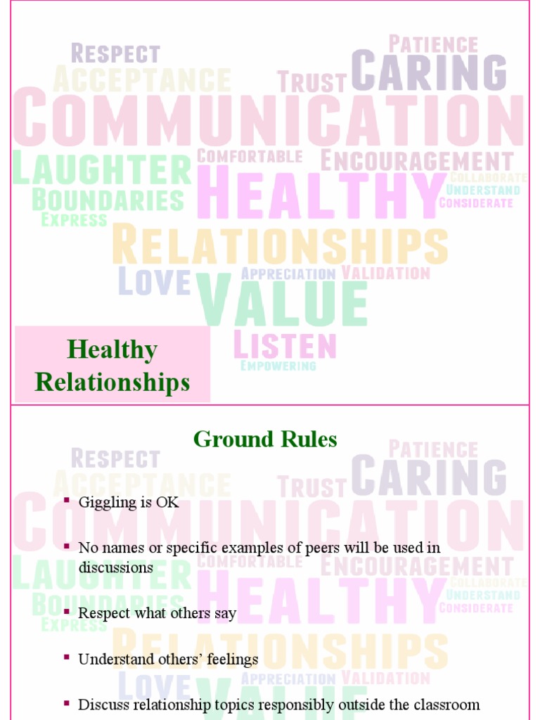 Healthy Relationship Guidelines | PDF | Behavioural Sciences ...
