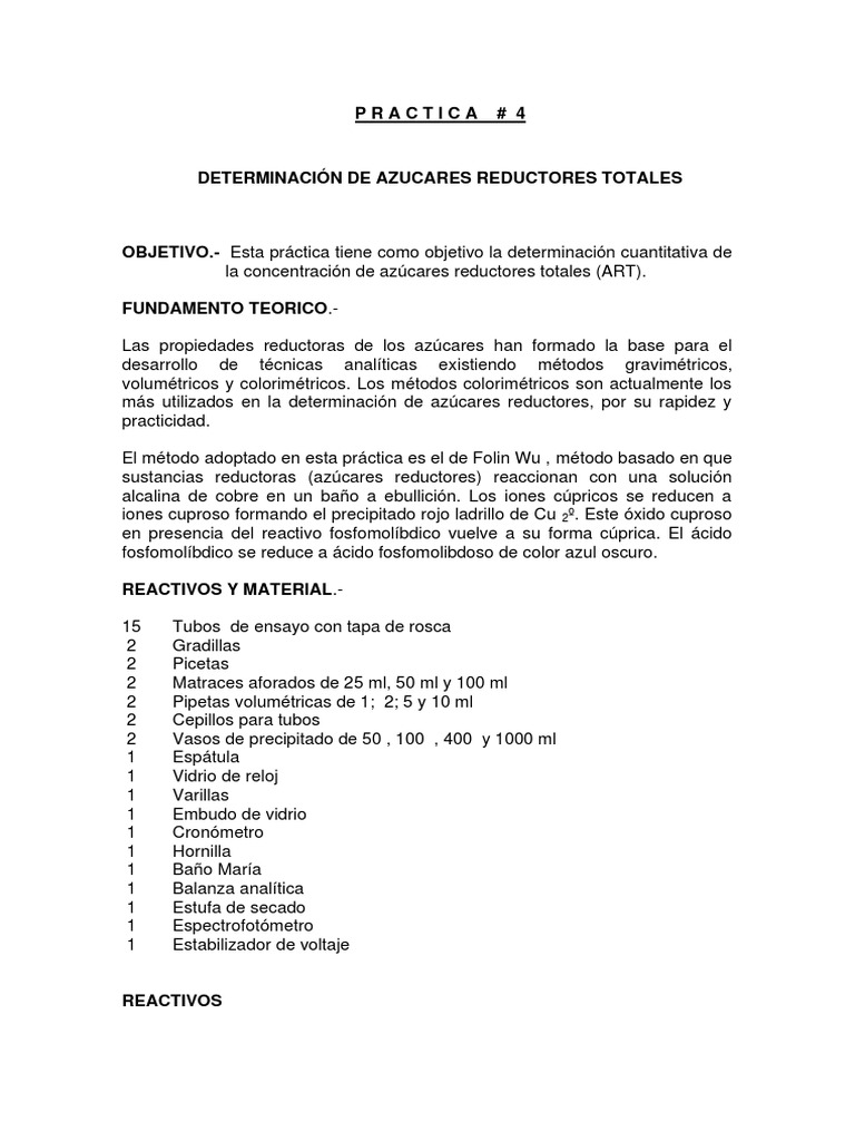 Guía P # Determinación de Art Folin Wu | PDF | Carbohidratos | Glucosa
