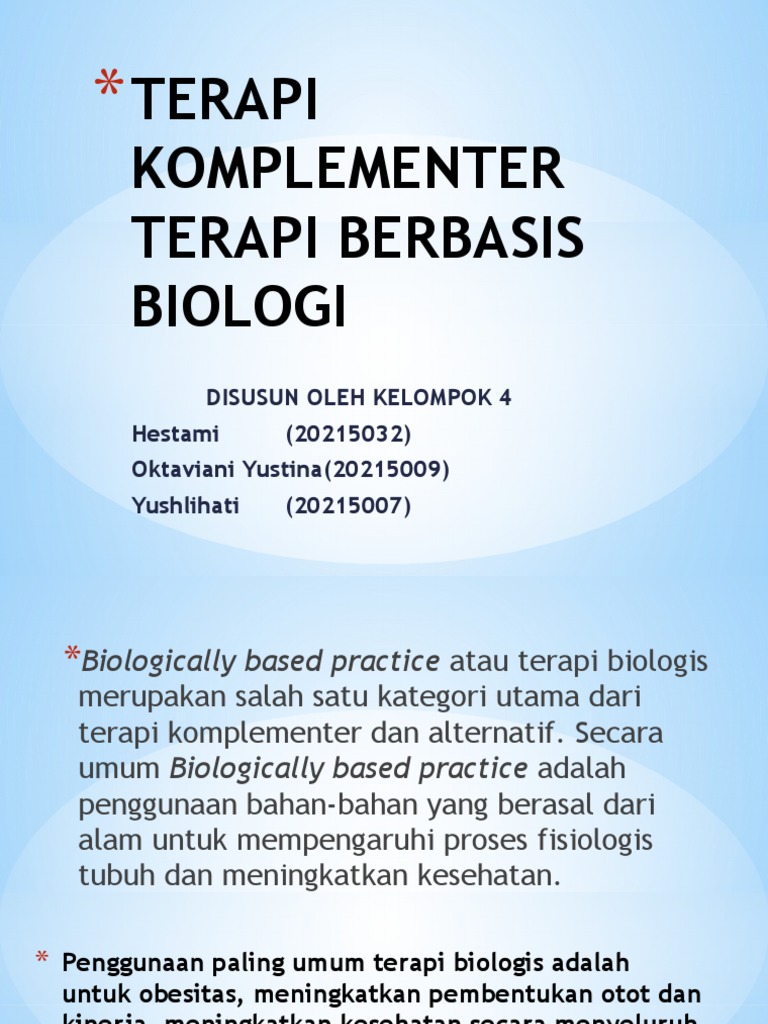 Terapi Berbasis Biologis | PDF | Pengembangan Diri | Kesehatan Holistik