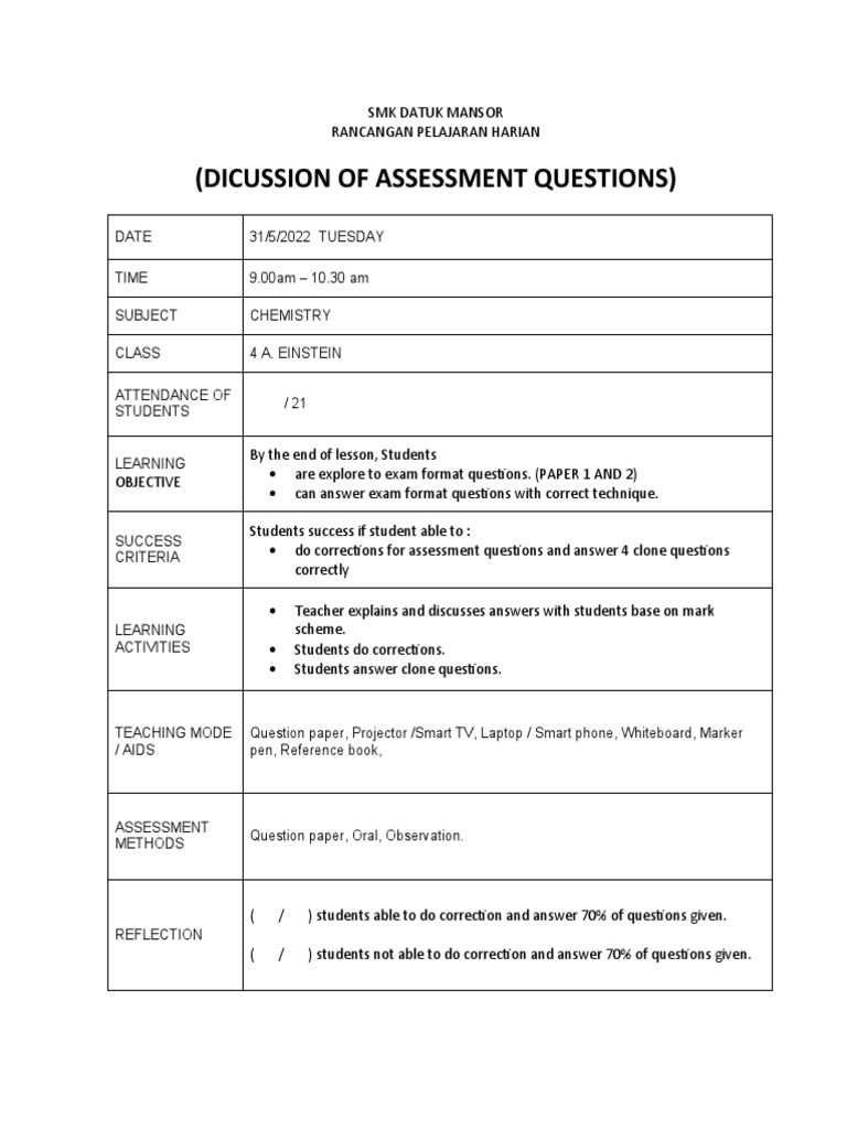 RPH Exam Preparation for Chemistry Class | PDF
