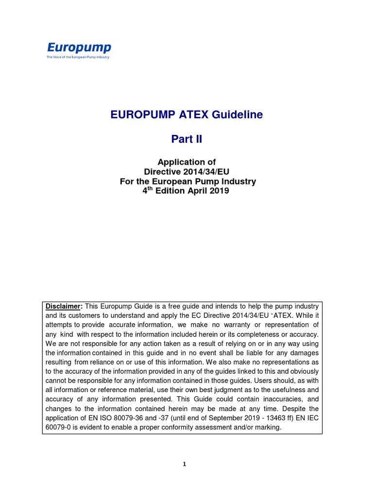 Europump Atex Guide - II-rev2019 1.0 | PDF | Pump | Thermocouple
