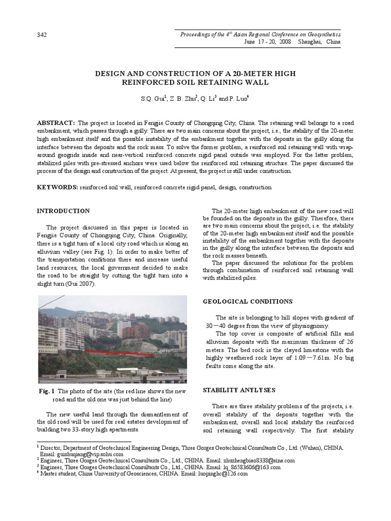 20m Heigh Re Wall | PDF | Geotechnical Engineering | Deep Foundation